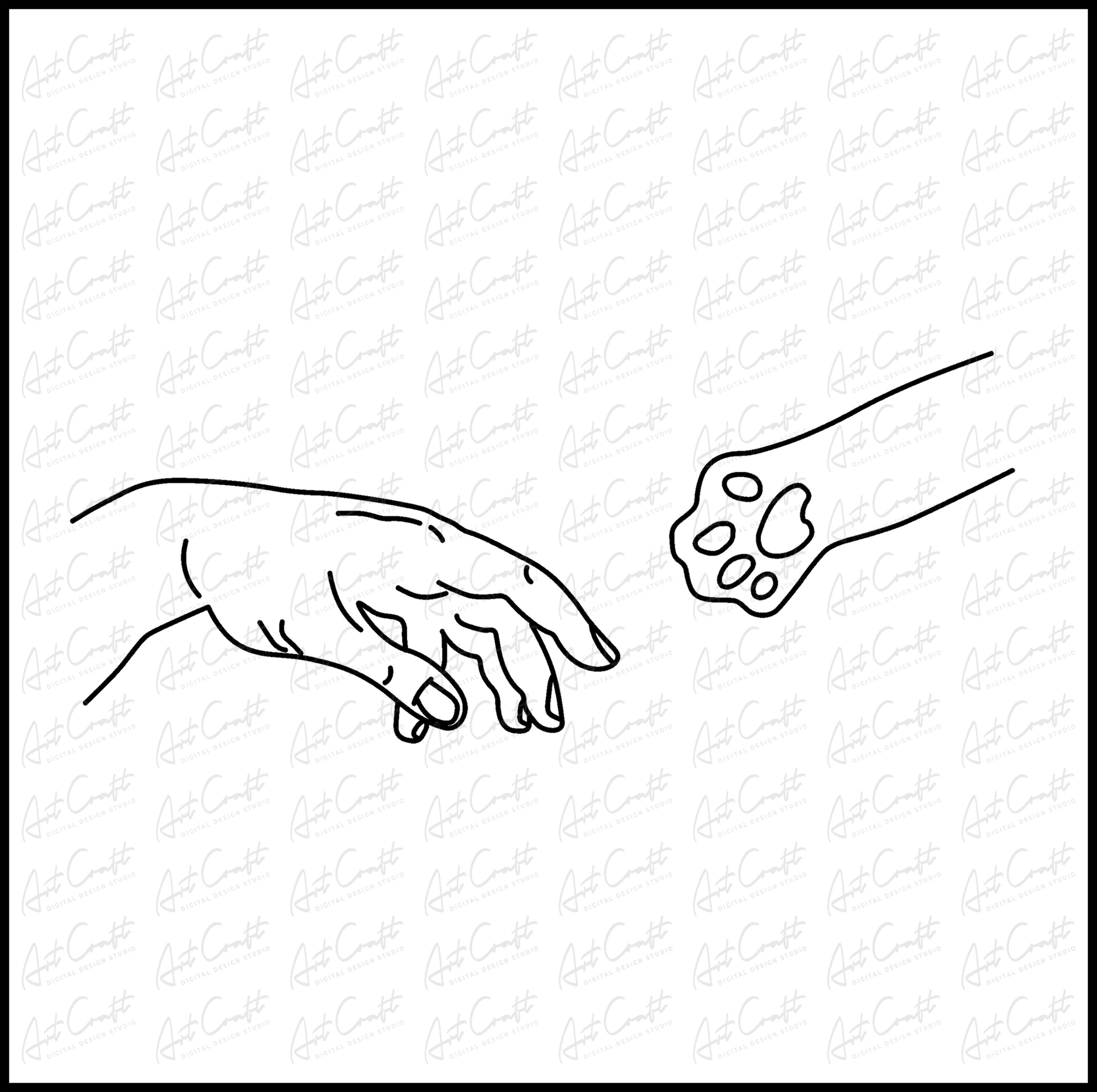Creation of Adam Hand of Cat Paw Png Download - Etsy