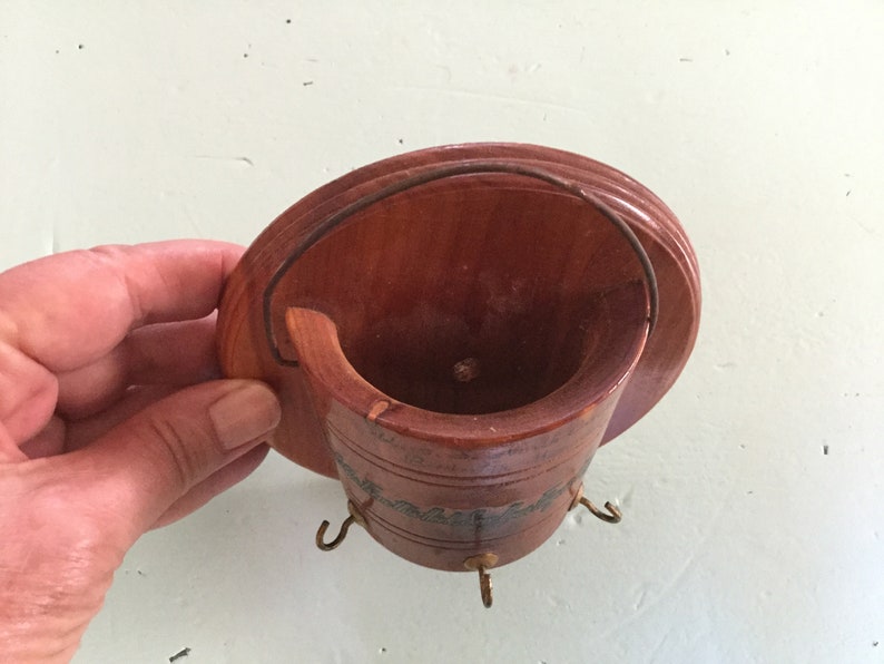 Vintage Souvenir Wood Bucket / Pail Hanging Wall Pocket / - Etsy