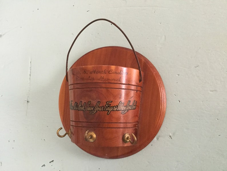 Vintage Souvenir Wood Bucket / Pail Hanging Wall Pocket / - Etsy