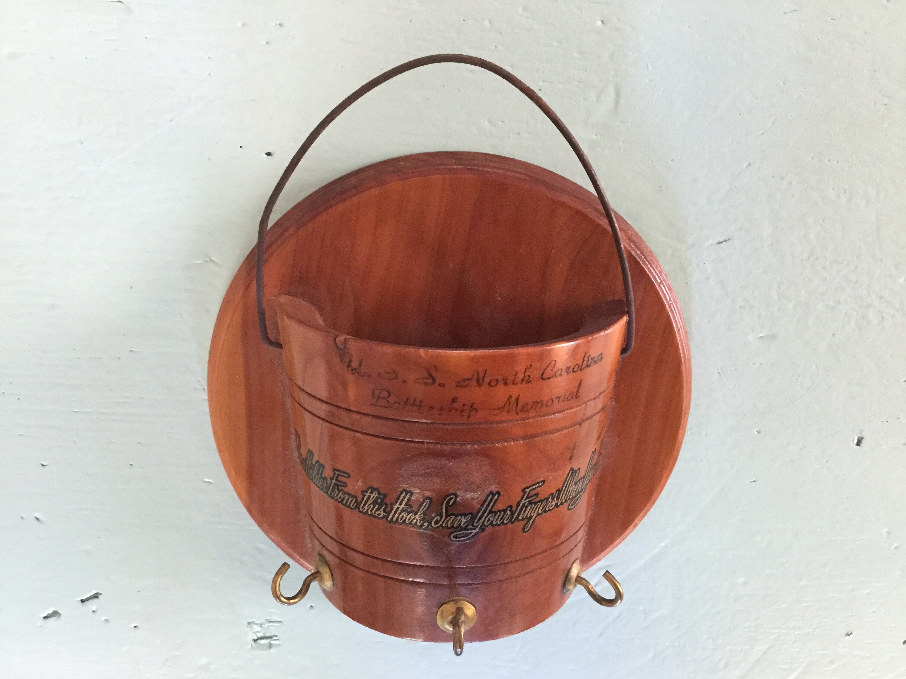 Vintage Souvenir Wood Bucket / Pail Hanging Wall Pocket / - Etsy