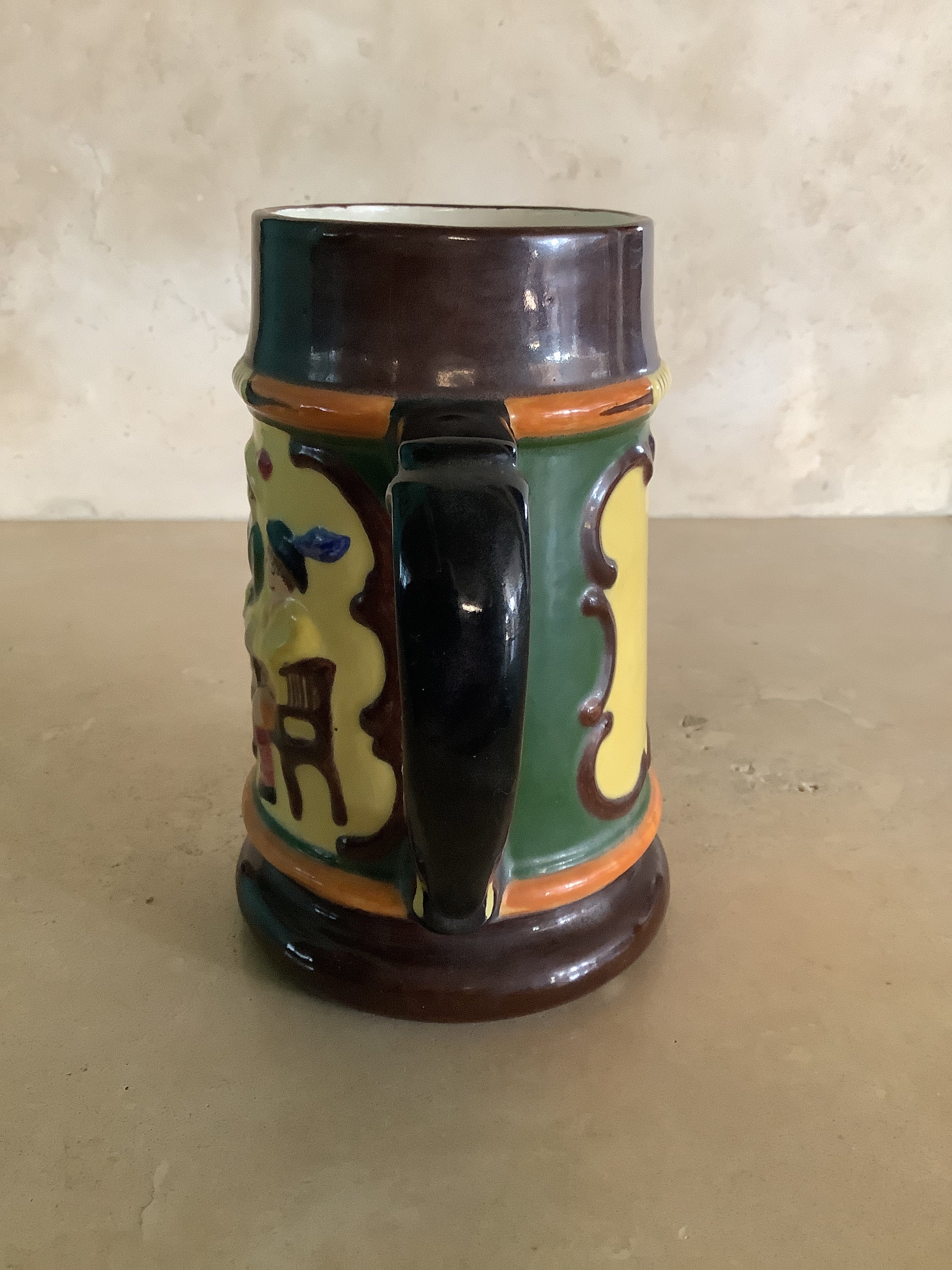 Vintage Hand Painted Ceramic German Stein Beer Mug / German Tankard ...