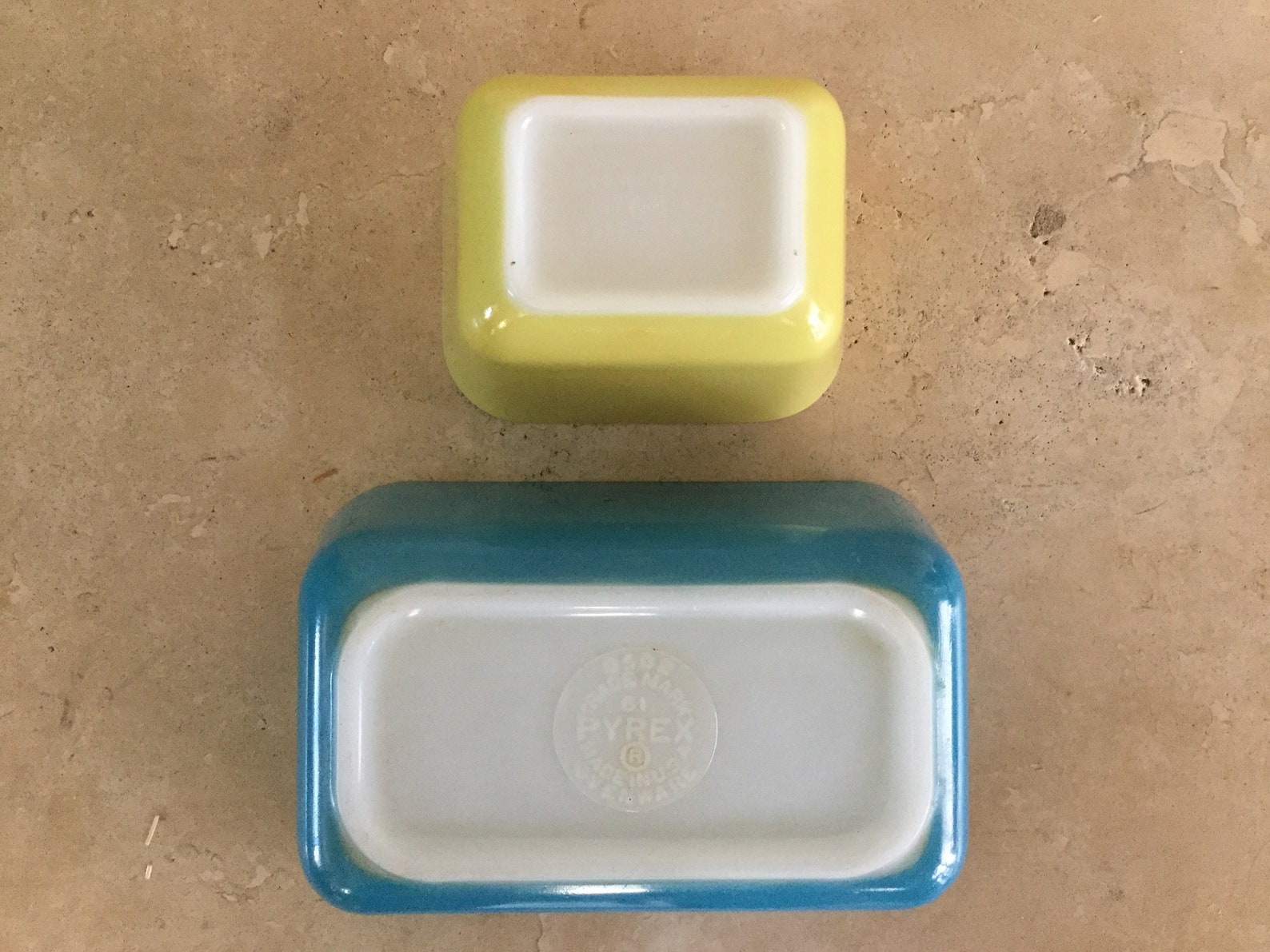 Vintage Pyrex Ovenware, Blue 61/0502, Yellow 501 B 1 1/2 Cup 23 - Etsy