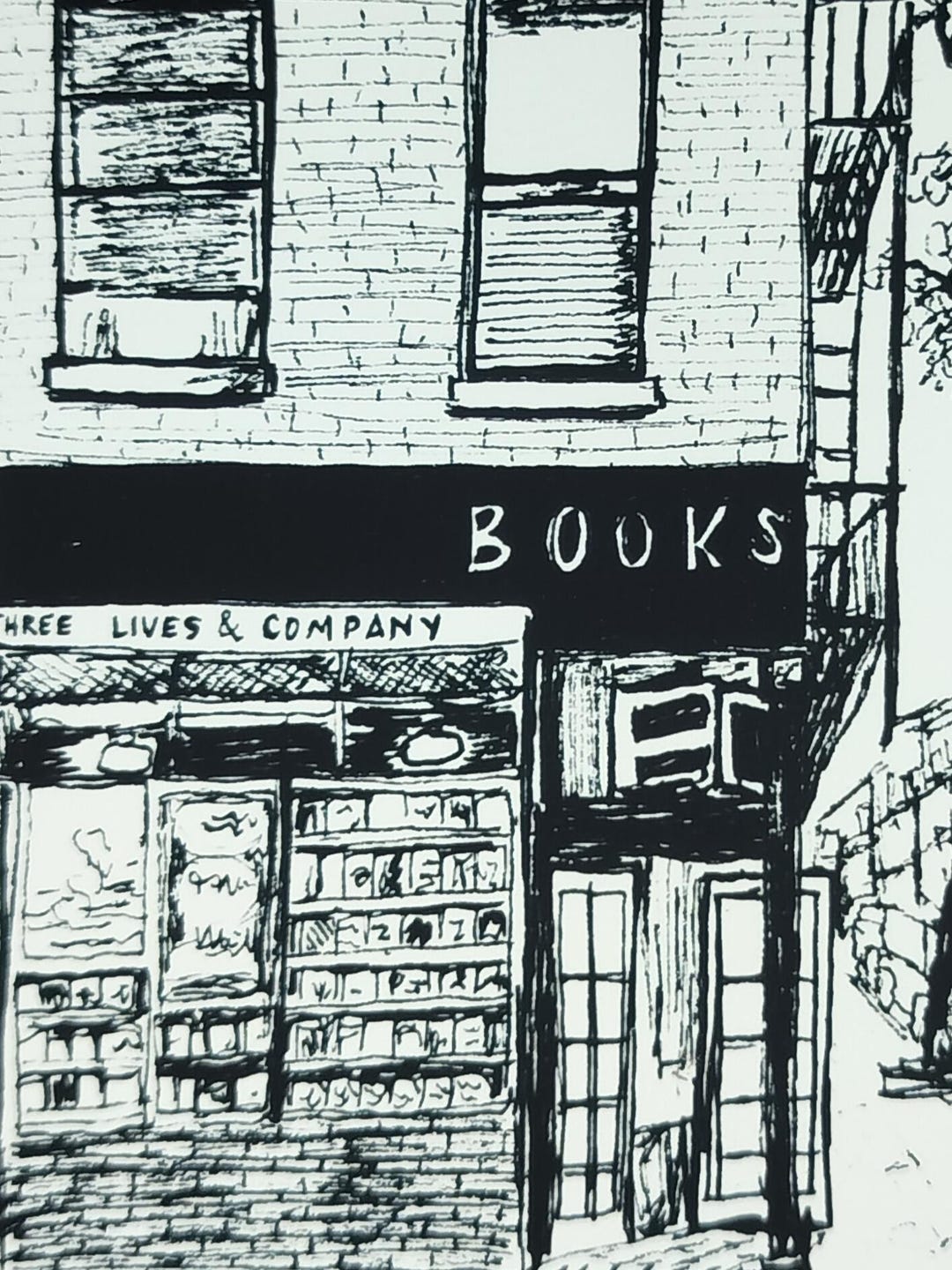 Bookstore | Art Print | Original Drawing | Three Lives & Company | New ...
