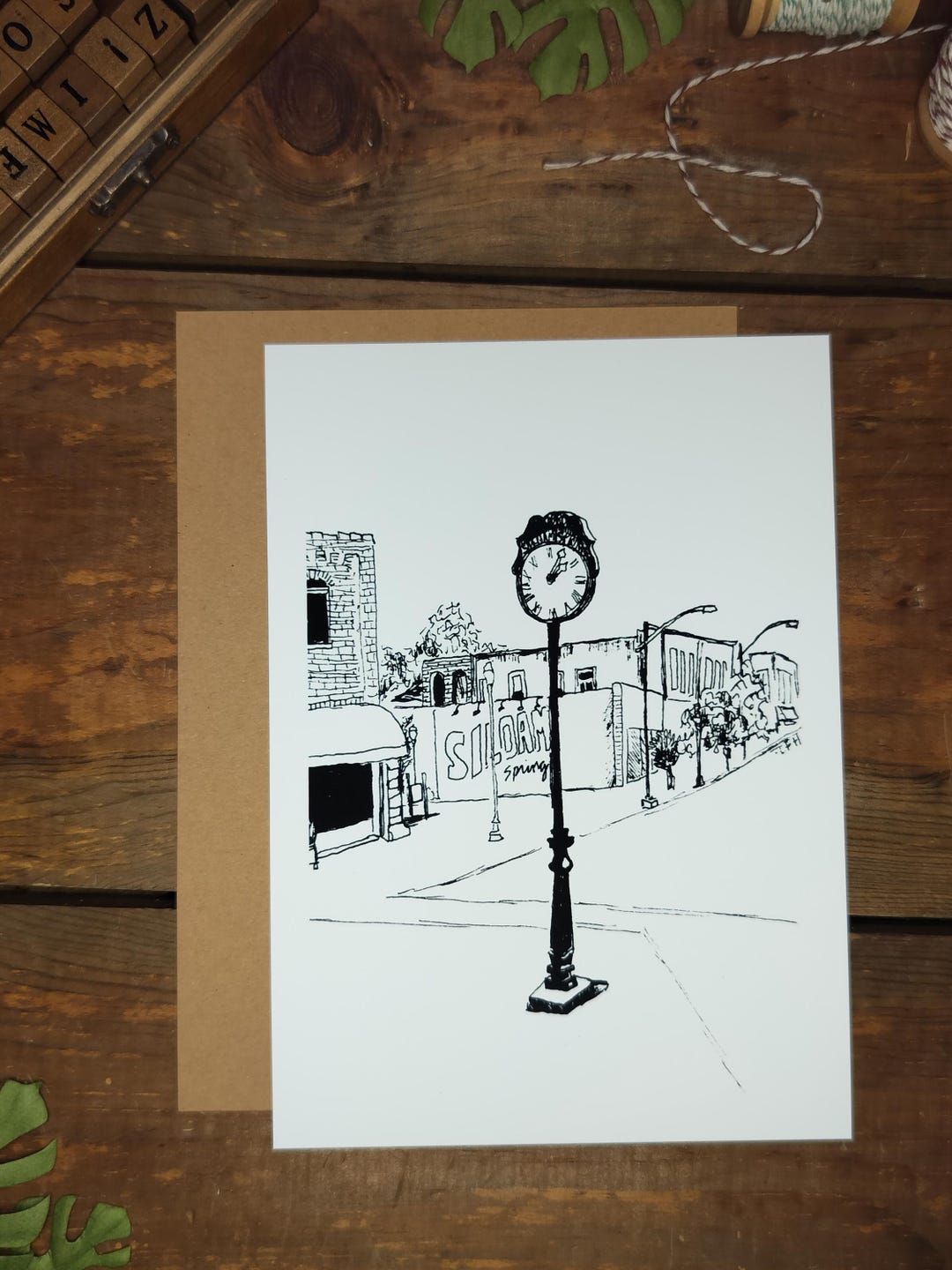 Streetscape | Sketch Art Print | Original Drawing | Citizens Clock ...