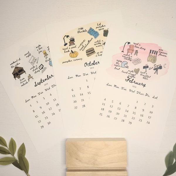 Hand Drawn Calendar - Etsy