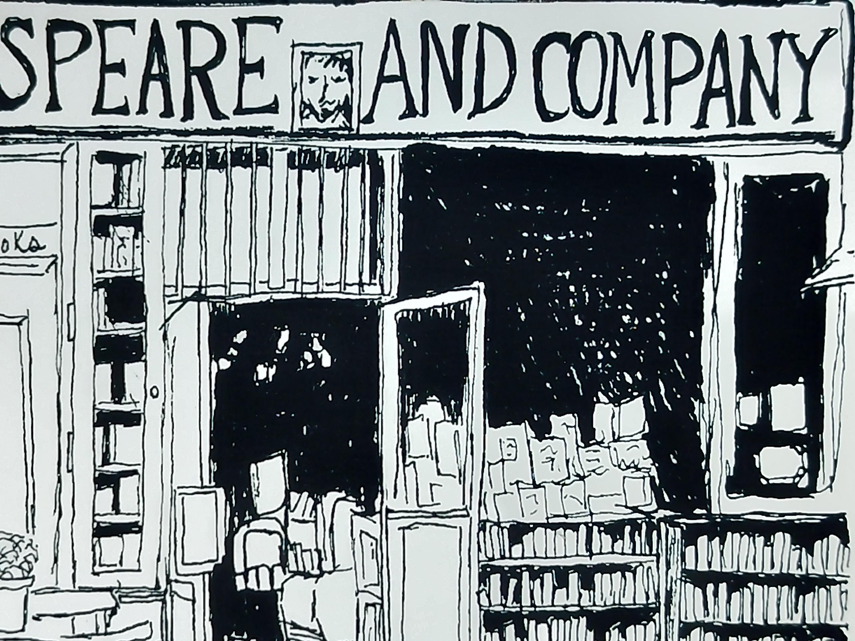 Bookstore | Art Print | Original Drawing | Shakespeare & Company ...