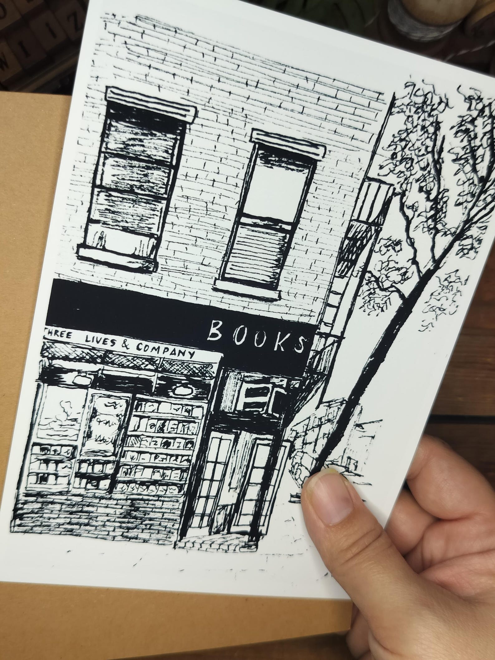 Bookstore | Art Print | Original Drawing | Three Lives & Company | New ...