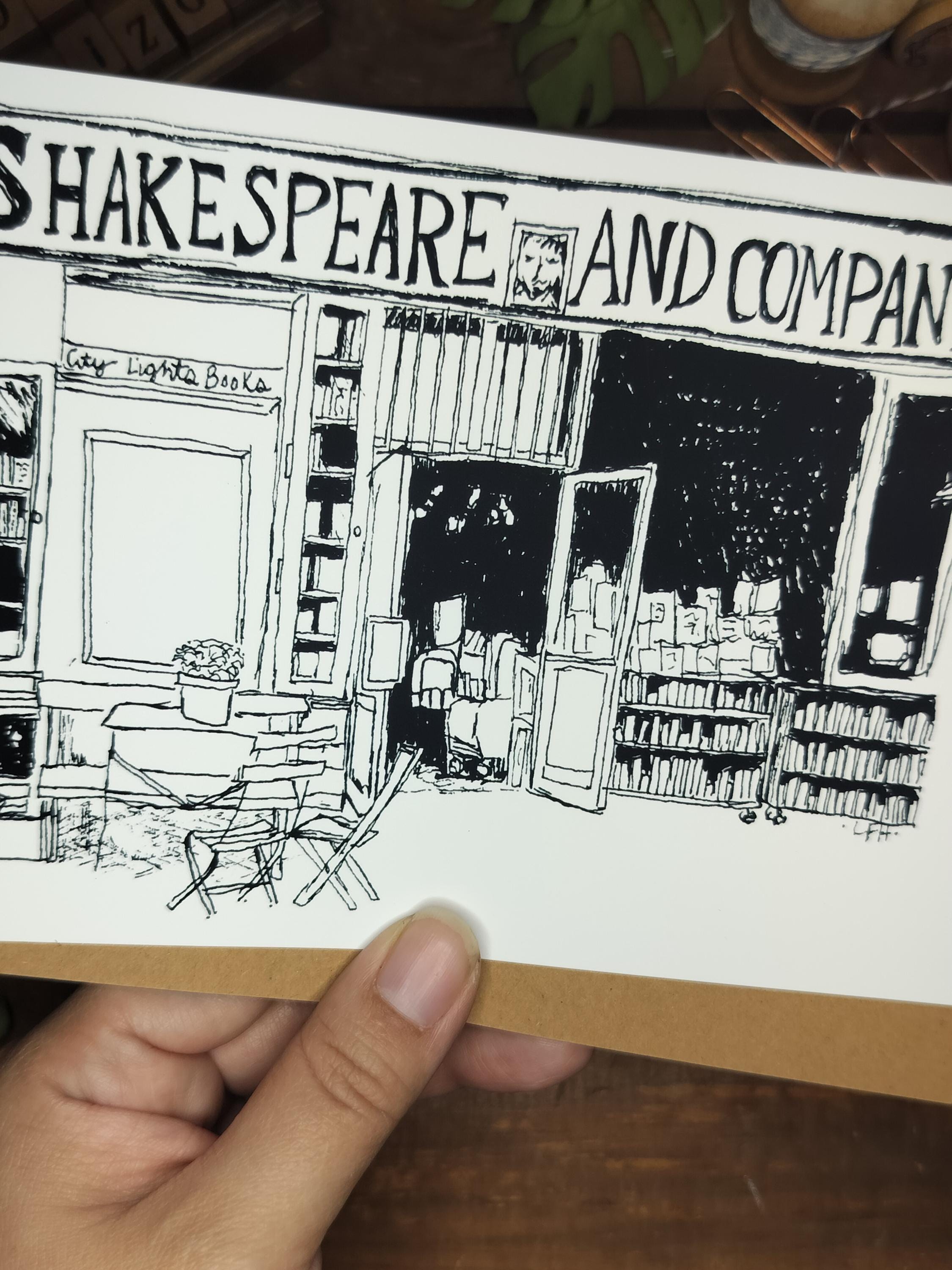 Bookstore | Art Print | Original Drawing | Shakespeare & Company ...