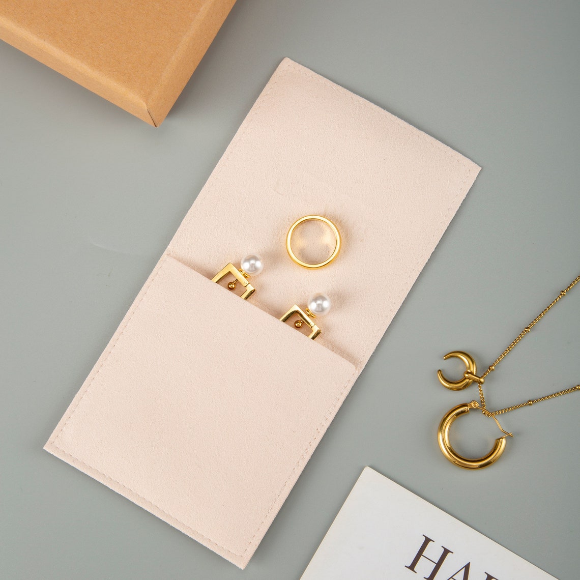 50 Personalized Deboss Logo Print Microfiber Jewelry Pouch | Etsy