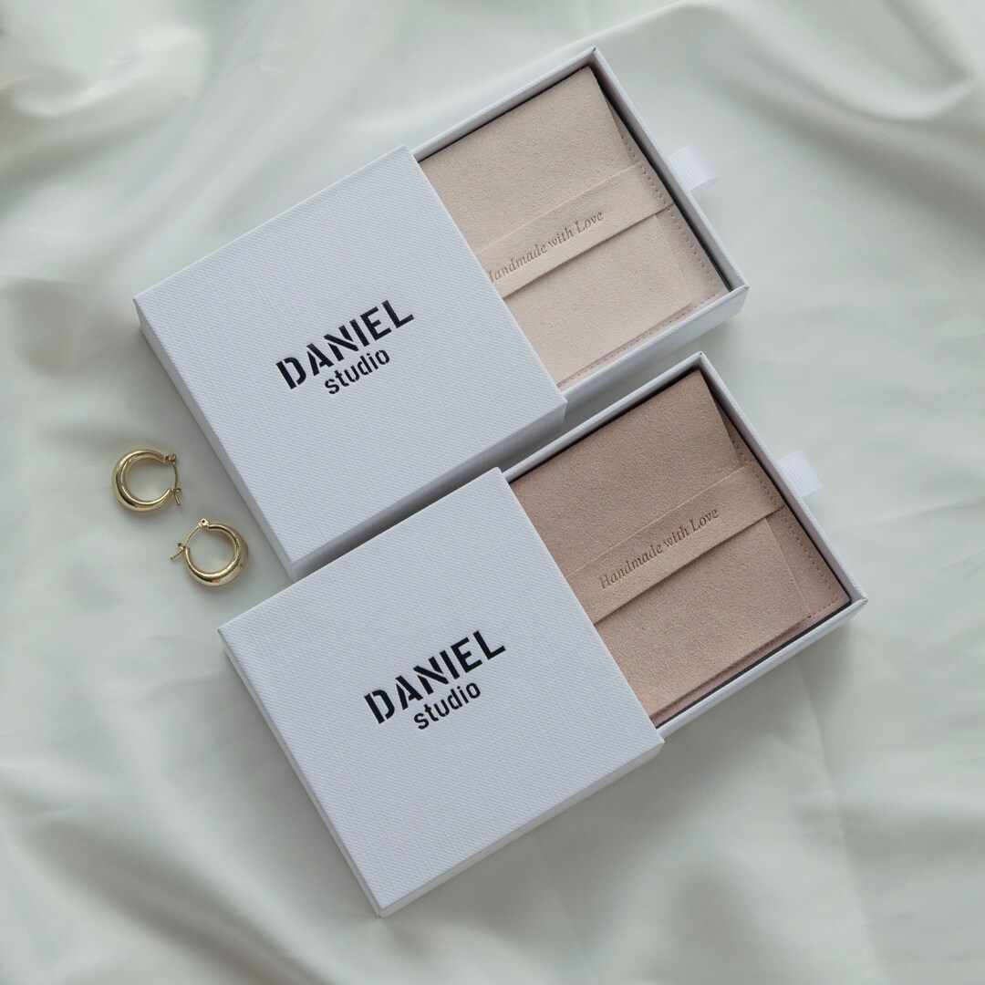 50 Sets Custom Logo Jewelry Box With Microfiber Pouch - Etsy