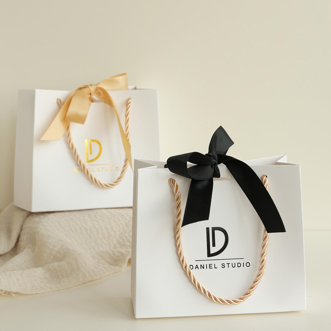 50 Personalized Logo Paper Bags: Custom Tote Gift Bags - Etsy