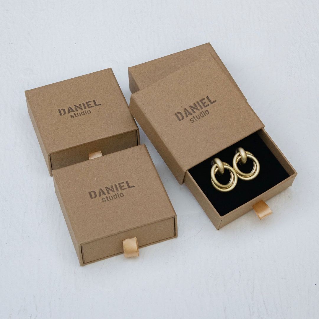 50pcs Personalized Jewelry Boxes, Kraft Paper Box, Drawer Jewelry Box ...