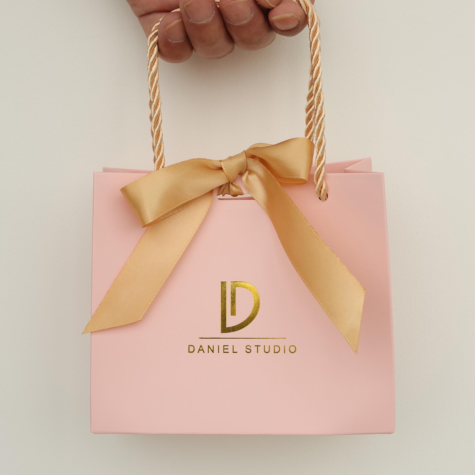 50 Custom Logo Paper Bags With Ribbon: Personalized Jewelry Packaging ...
