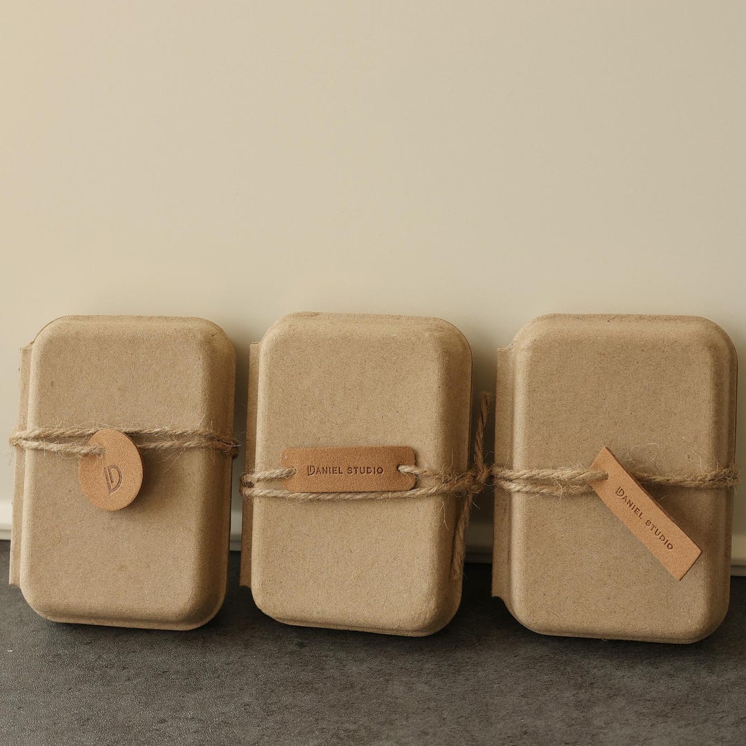 50 Custom Paper Pulp Jewelry Boxes: Personalized Logo, Hemp Tag - Etsy