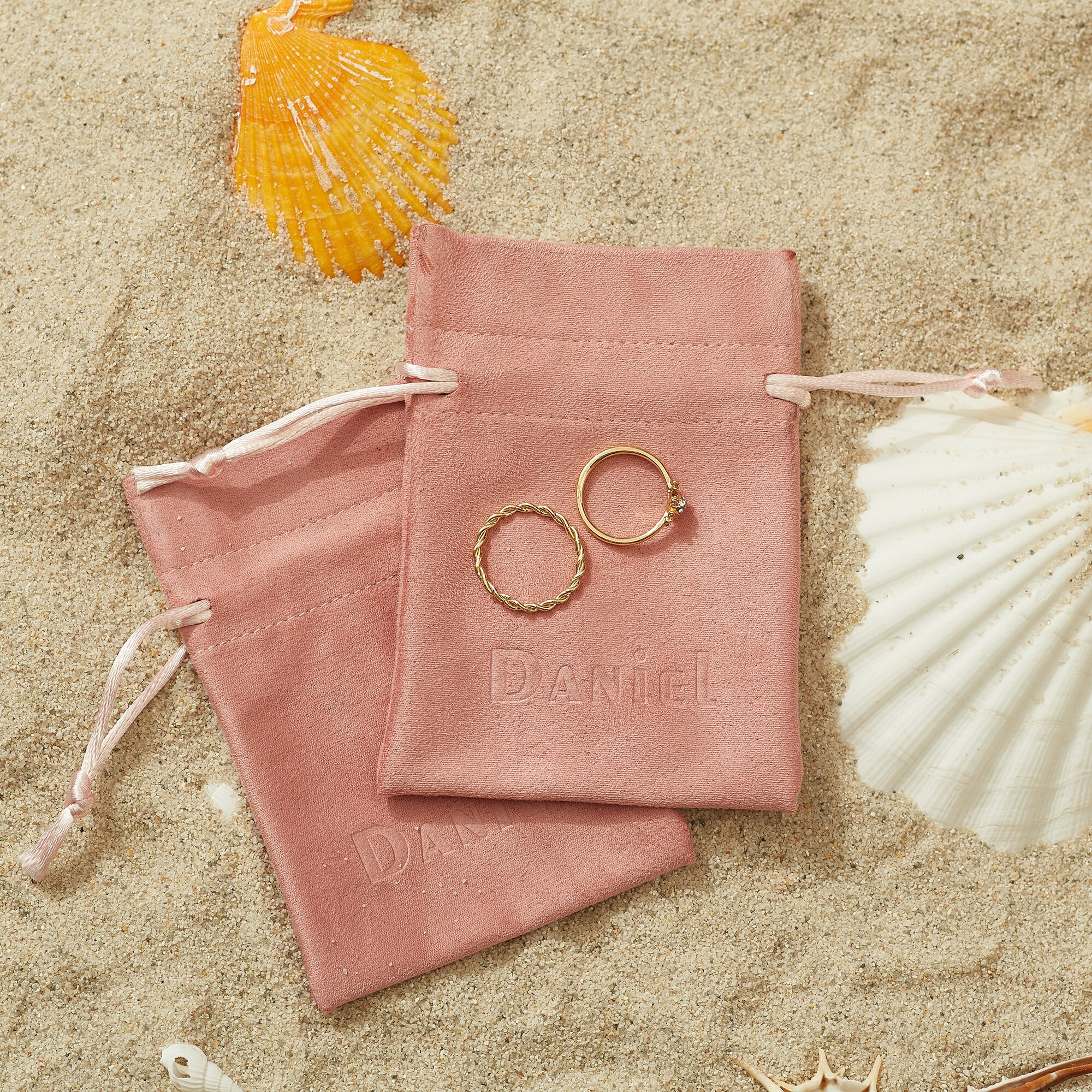 50pcs customized velvet jewerly pouch with logopink | Etsy