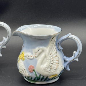 Vintage Swan Tea Set Sugar and Creamer Beautiful Handles With Gold Trim ...