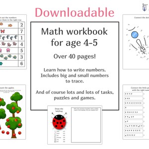 Math Workbook for Age 4-5 - Etsy