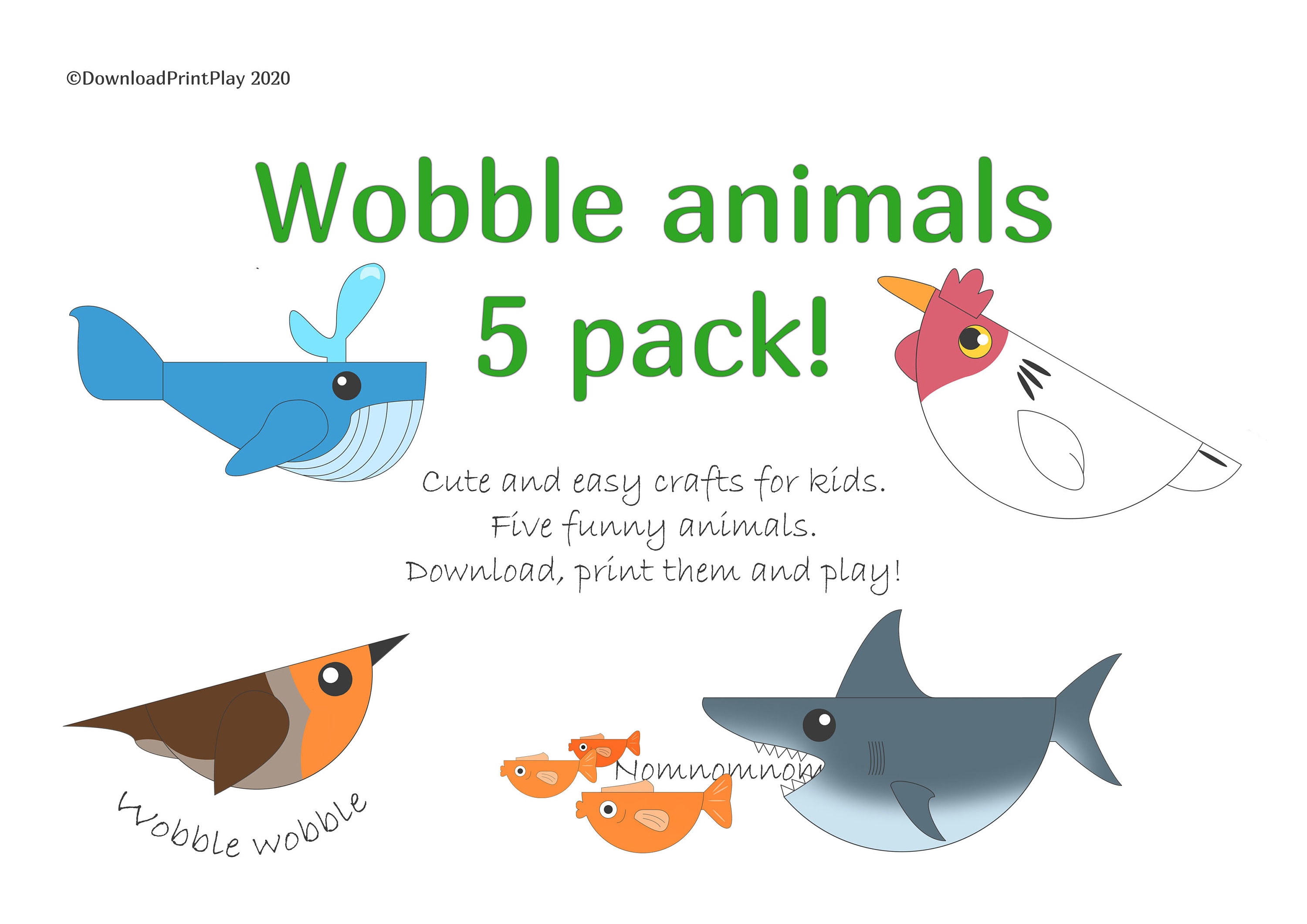 5 Pack Wobble Figures Craft - Etsy