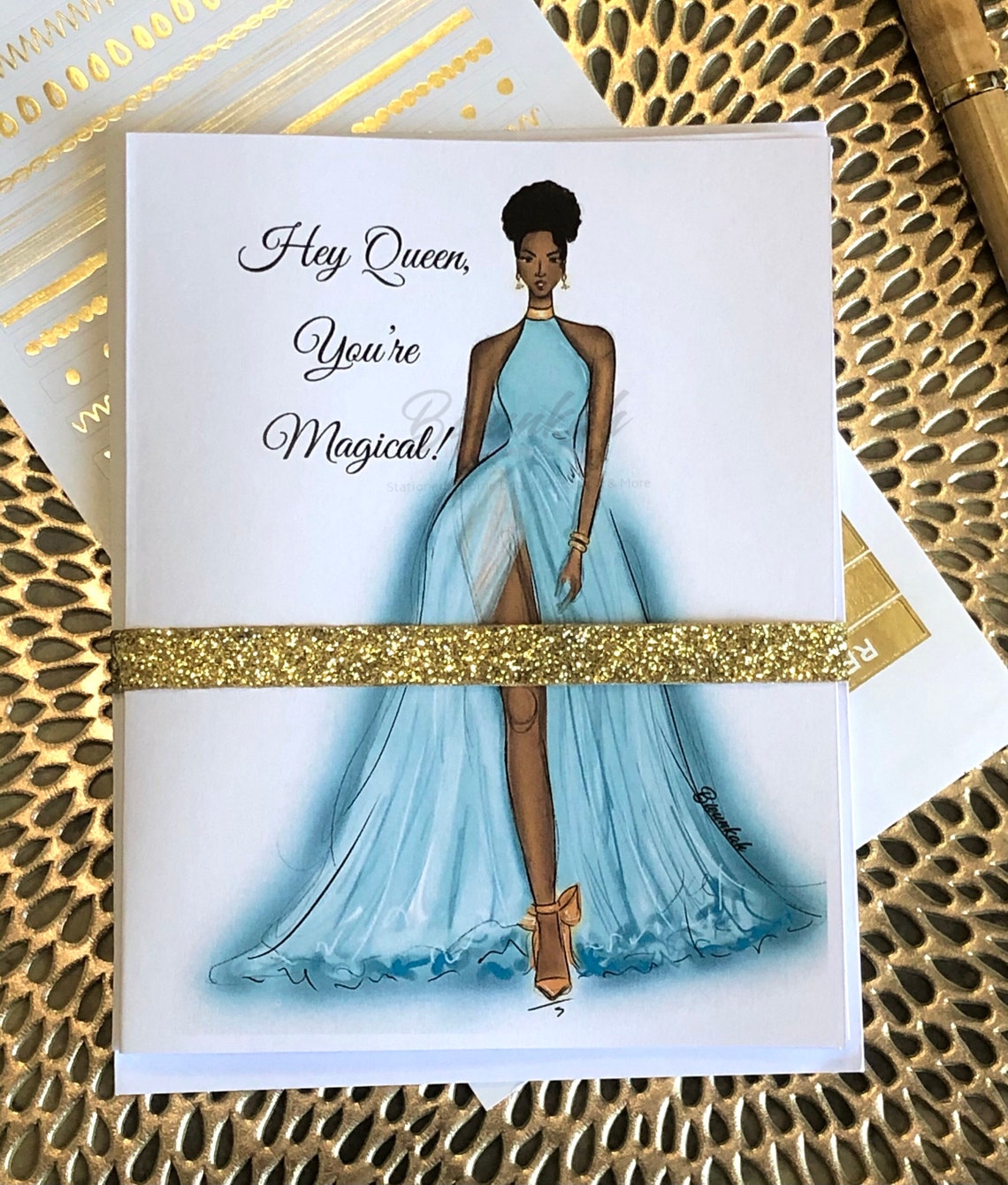 Hey Queen Greeting Card Fashion Illustration African - Etsy