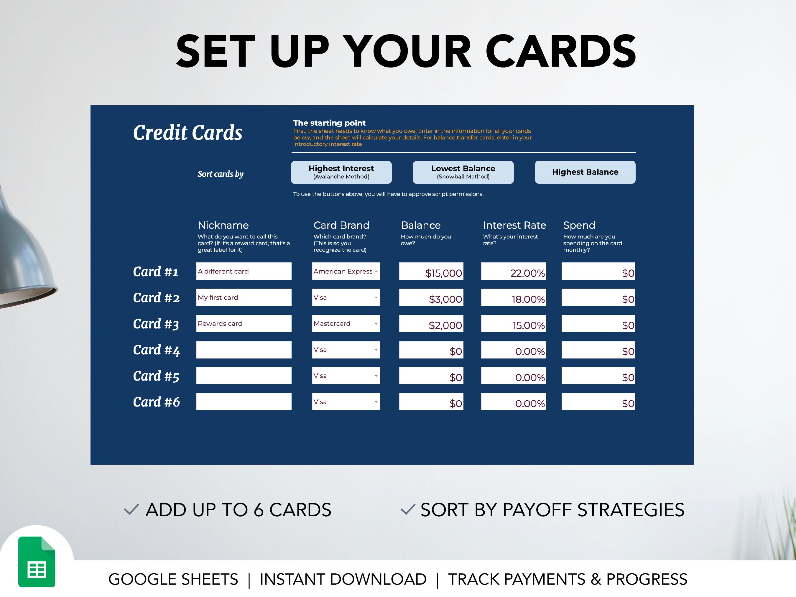 Credit Card Payoff Template, Debt Payoff Tracker, Instant Download ...
