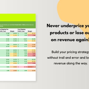 Print on Demand Pricing Calculator Spreadsheet, Editable Google Sheet ...