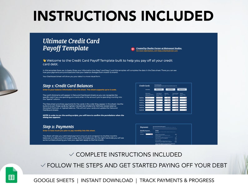 Credit Card Payoff Template, Debt Payoff Tracker, Instant Download ...