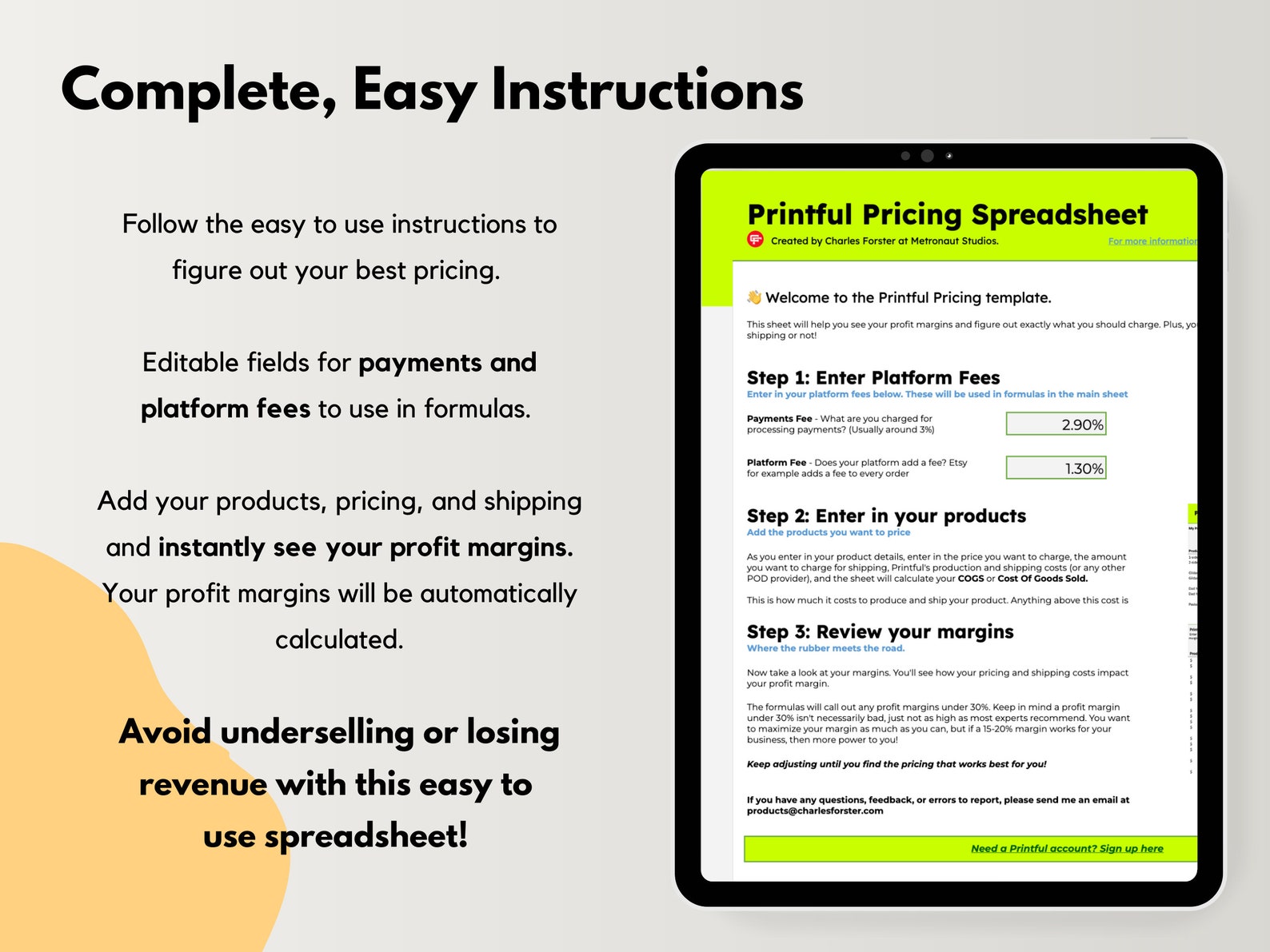 Print on Demand Pricing Calculator Spreadsheet, Editable Google Sheet ...