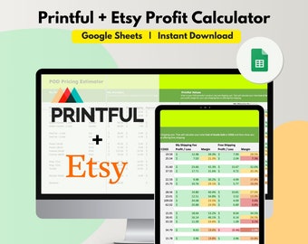 Print on Demand Pricing Calculator Spreadsheet, Editable Google Sheet ...