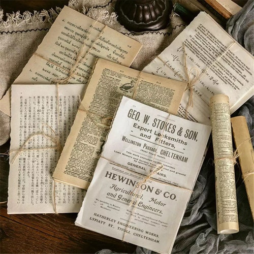 Antique Bookstore Paper Material Vintage Style Reproduction | Etsy