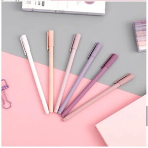 6PC Pastel Black Gel Pens, Pen Set for Planner Decor, Colorful Pastels ...