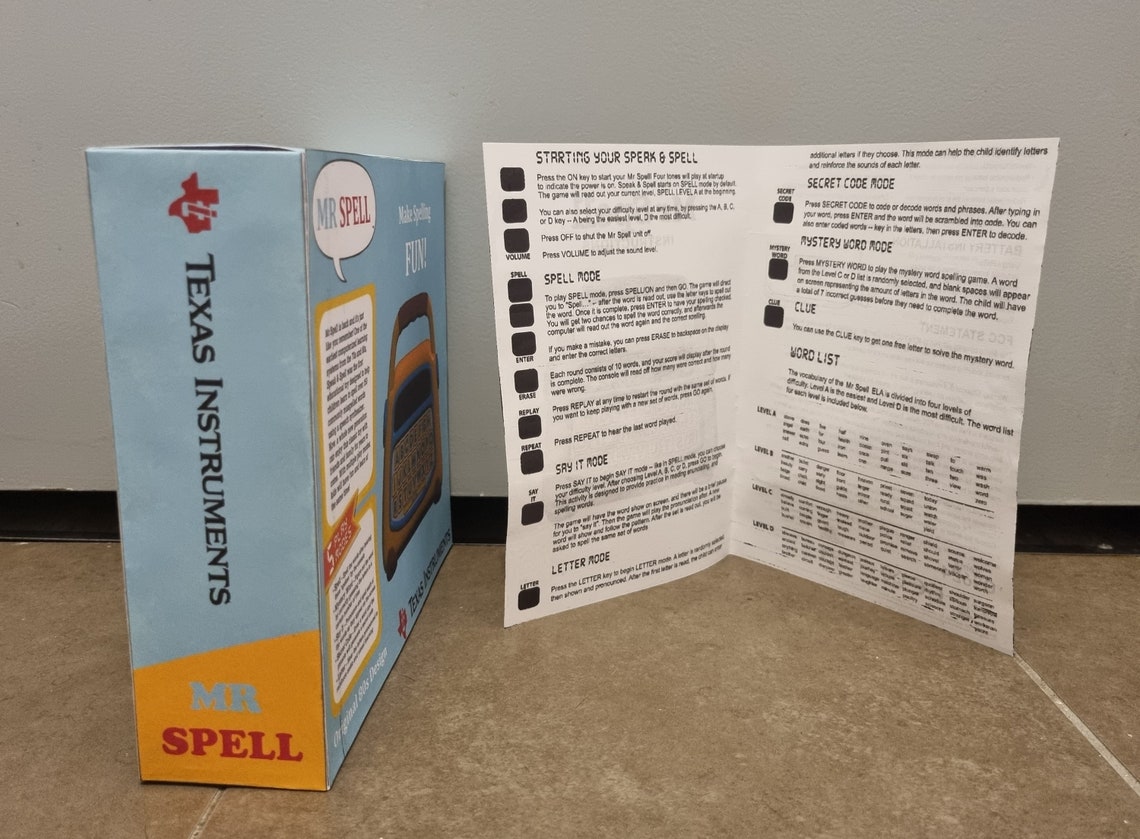 Toy Story Mr Spell Box and Instruction Manual - Etsy