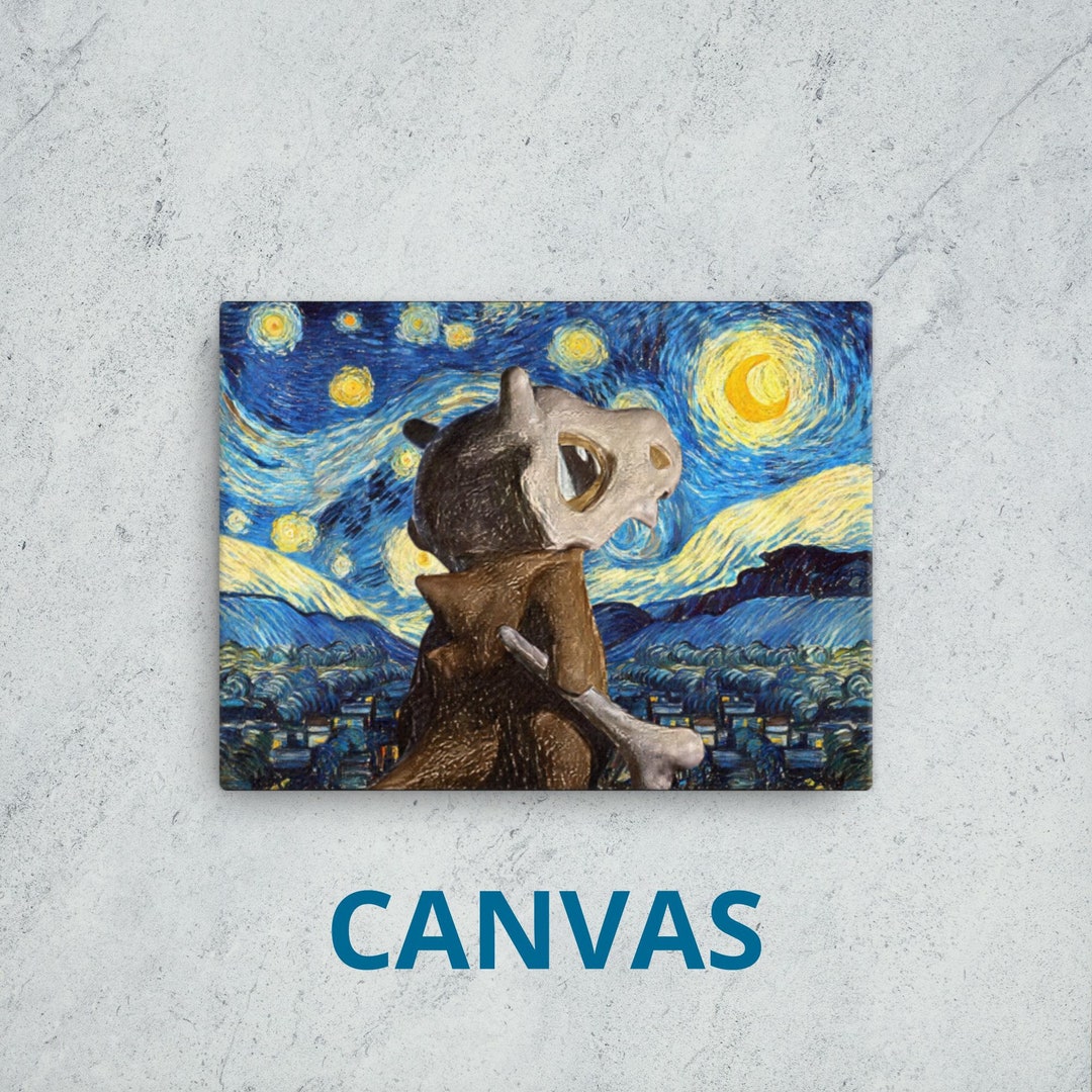 Starry Night Cubone - Canvas - Etsy