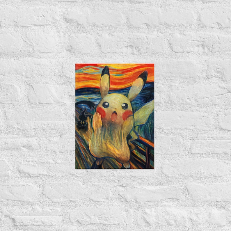 The Scream Pikachu - Print - Etsy