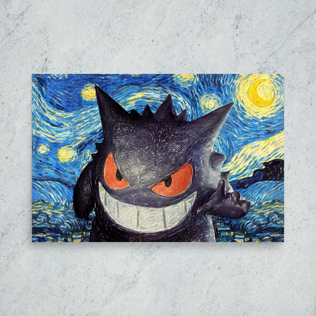 Starry Night Gengar - Print - Etsy