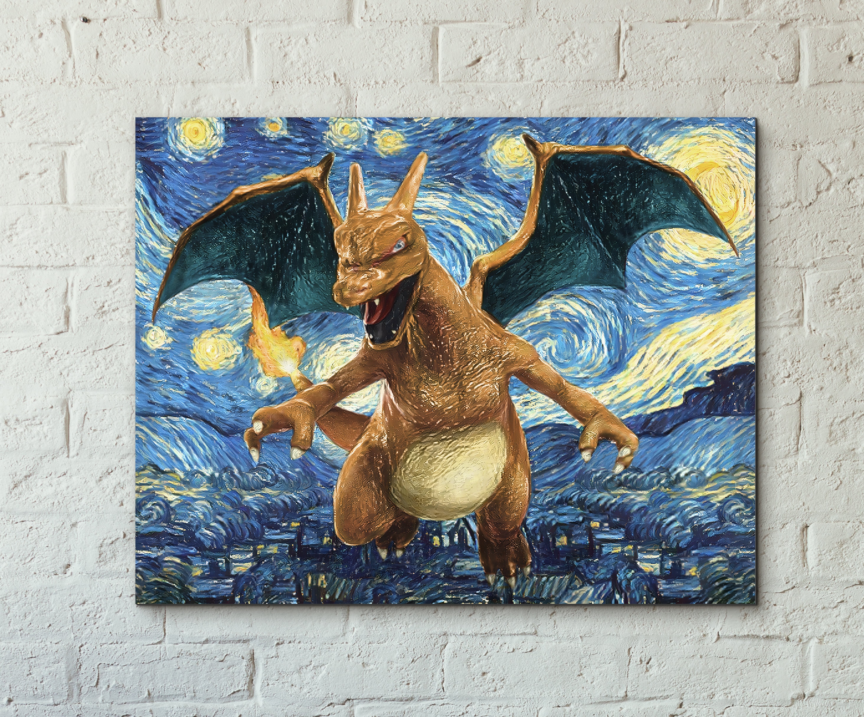 Starry Night Charizard - Print - Etsy