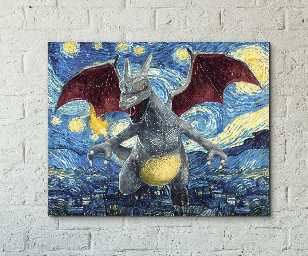 Starry Night Shiny Charizard - Print - Etsy