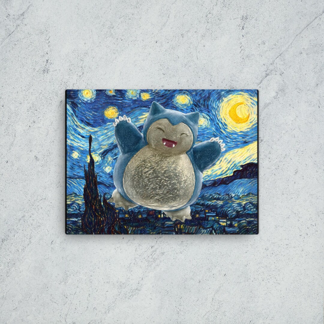Starry Night Snorlax - Canvas - Etsy