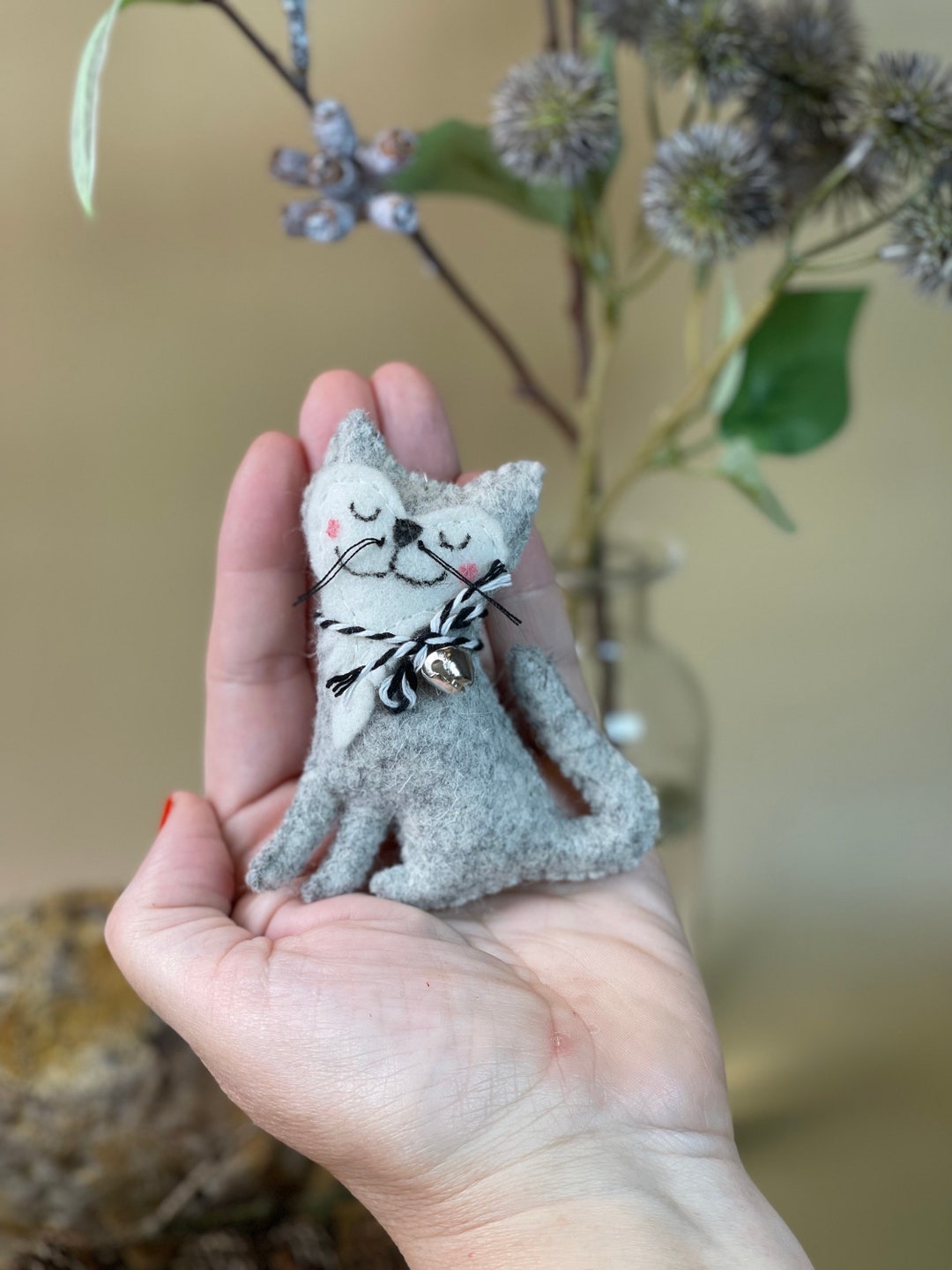 Cat Tomcat Christmas Tree Decoration Christmas Decoration Gift Tag Felt ...