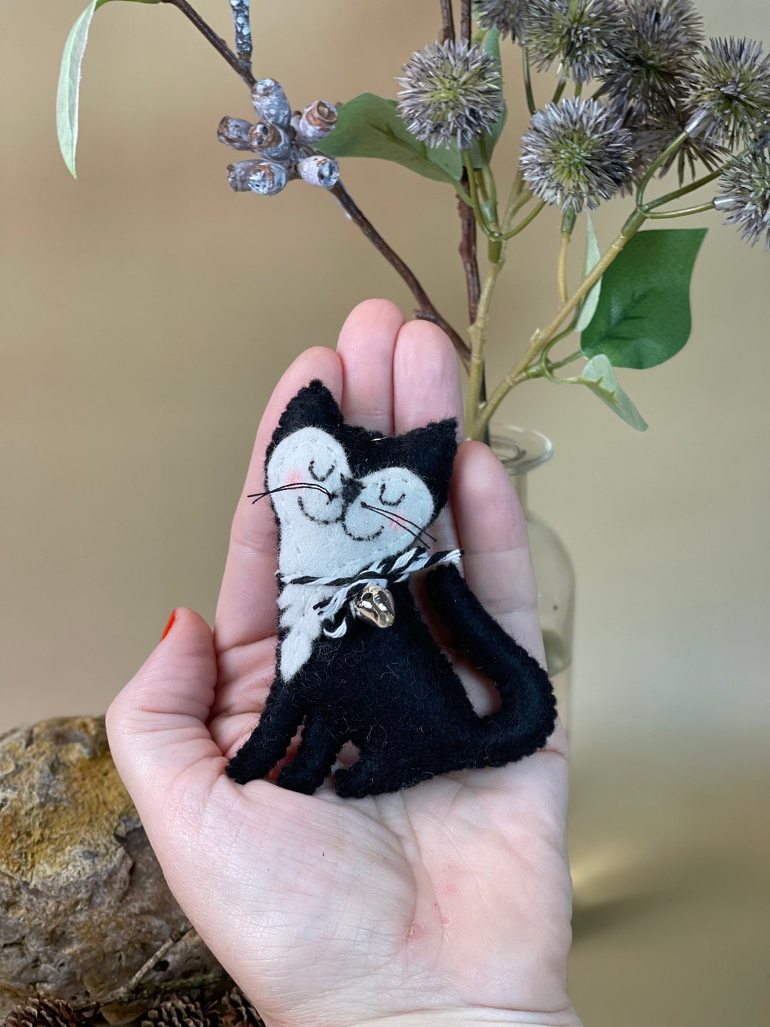 Cat Tomcat Christmas Tree Decoration Christmas Decoration Gift Tag Felt ...