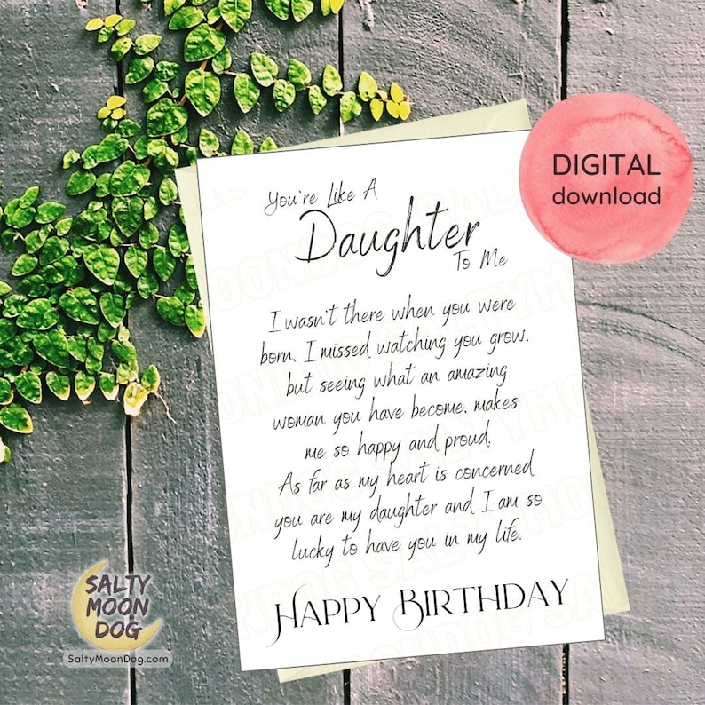 Personalized Bonus Daughter Card, Bonus Daughter Birthday Card ...