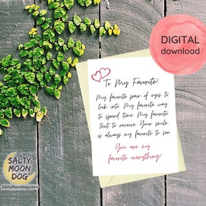 Youre My Favorite Card / Valentines Day Card for Him Card for - Etsy