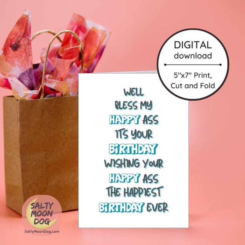 Birthday Card | Blank Inside | Printable Funny Birthday Card | Funny ...