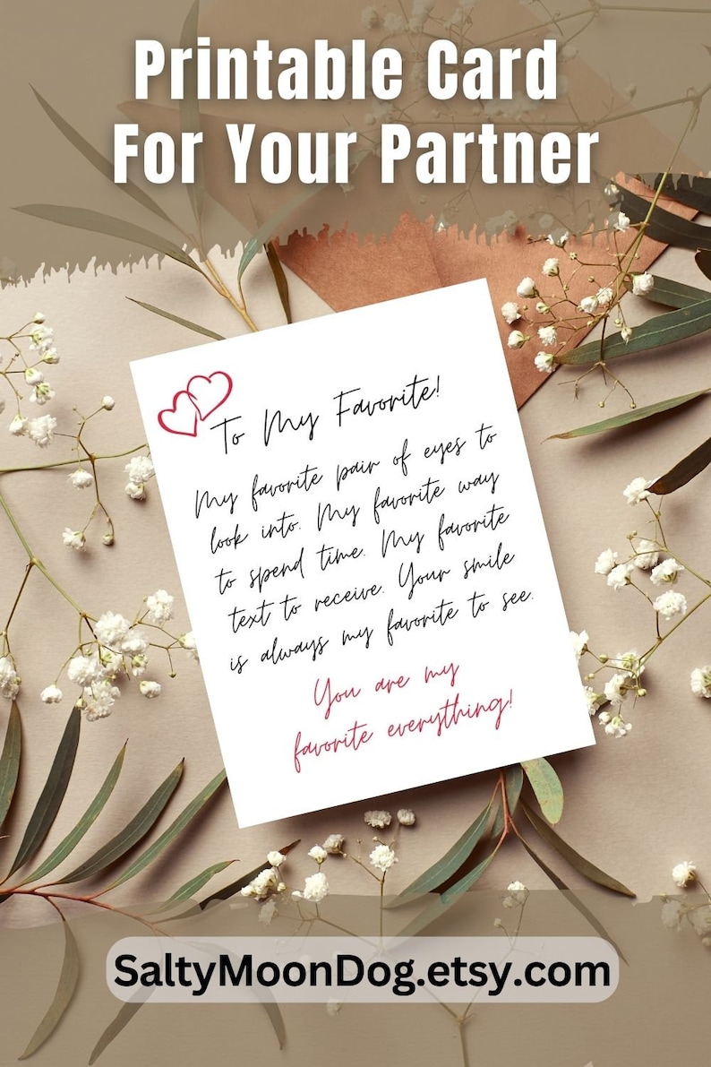 You're My Favorite Card / Valentines Day Card for Him - Etsy
