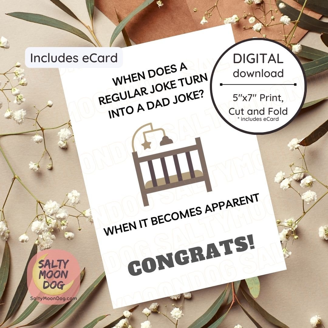 Card for New Dad - Baby Shower Card - Funny Father's Day Card - New Dad ...