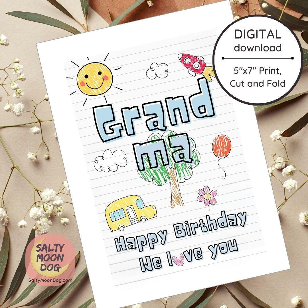 Grandma Card, Grandmother Birthday, Birthday Card Granny, Special ...
