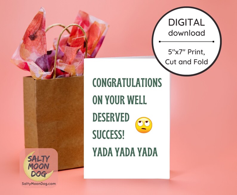 Funny Congratulations Card | Funny New Job Card | Graduation | Exams ...