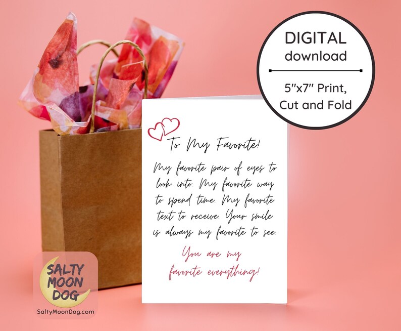 You're My Favorite Card / Valentines Day Card for Him - Etsy