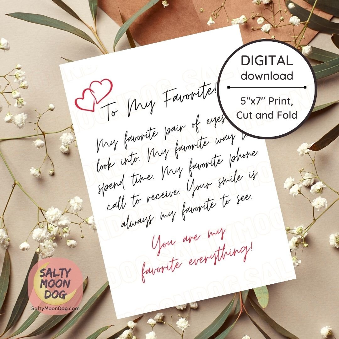 Youre My Favorite Card / Valentines Day Card for Him Card for - Etsy