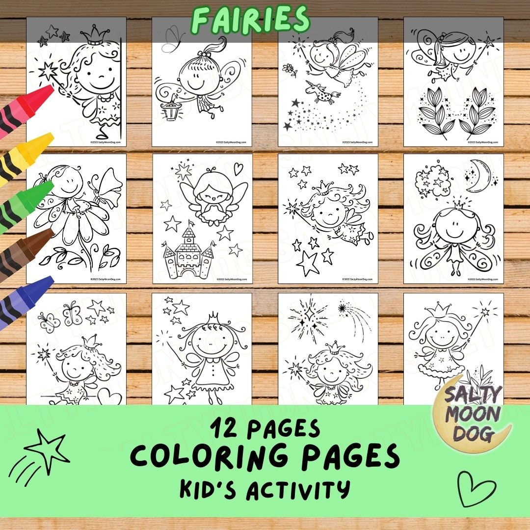 Fairy Coloring Pages for Kids, Cute Magical Fairies Printable Coloring ...