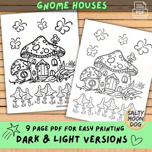 Gnome Coloring Pages Book Coloring for Kids Adult Coloring Page Set ...